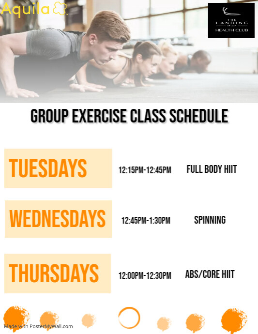 Fitness Classes Schedule | PosterMyWall