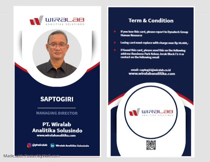 Salinan Front and Back ID Template | PosterMyWall