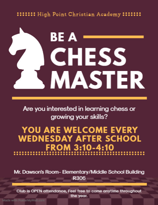 Copy of Maroon Chess Club Registration Poster | PosterMyWall