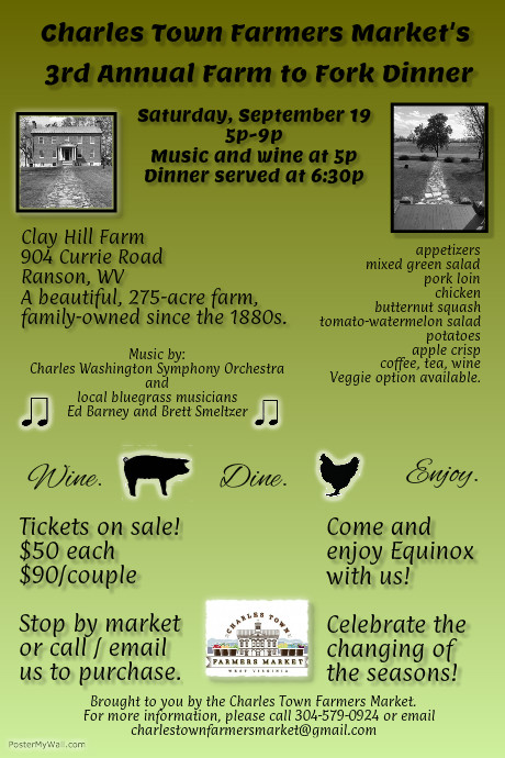 Copy of Charles Town Farmers Market's 3rd Annual Farm to Fork Dinner | PosterMyWall