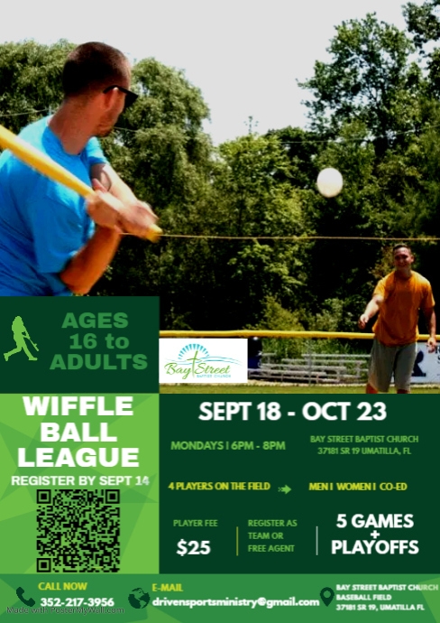 Wiffle Ball League Flyer | PosterMyWall