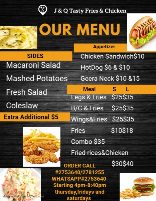 Copy of Restaurant Menu flyers | PosterMyWall