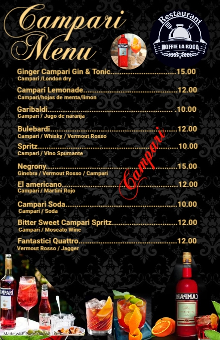 Wedding campari Menu (1) | PosterMyWall