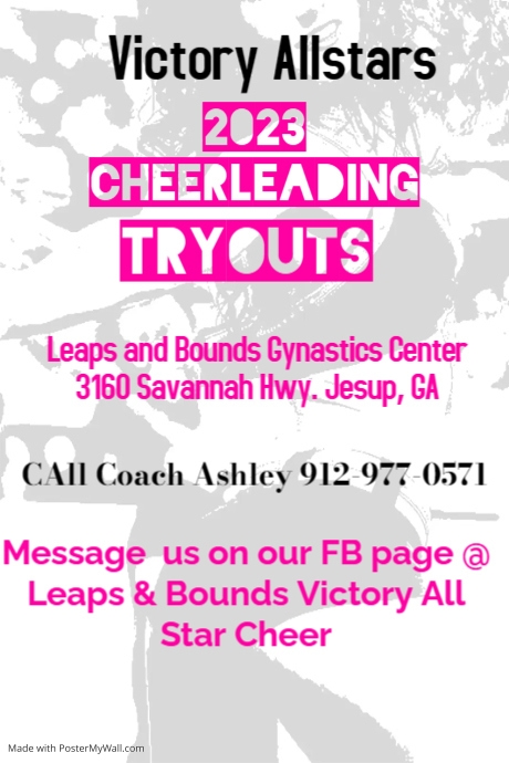 Copy of Cheerleading Poster Template | PosterMyWall