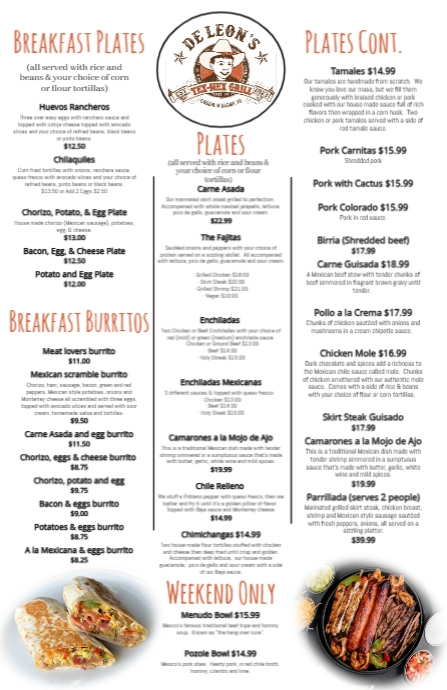 Tex-Mex menu front | PosterMyWall