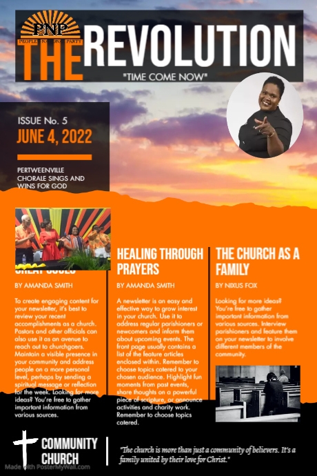 Orange Ministry Newspaper Journal Flyer Templ | PosterMyWall