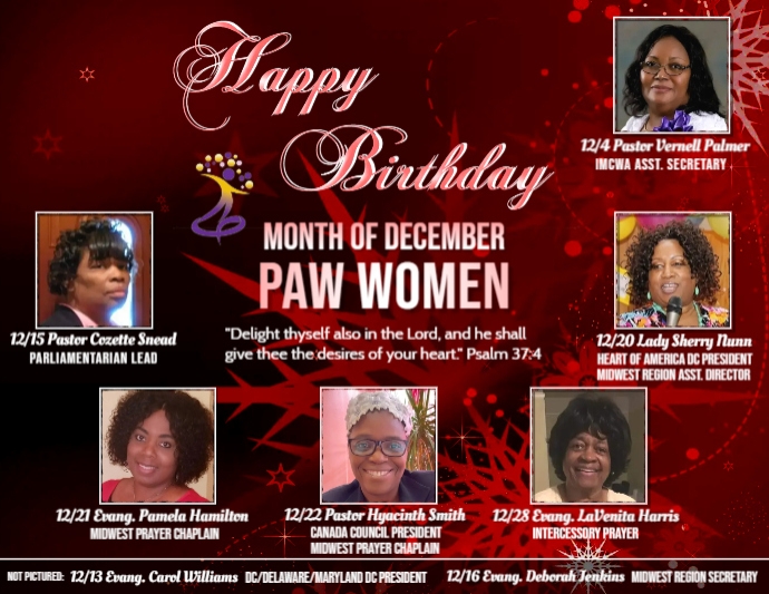 IMCWA DECEMBER BIRTHDAYS | PosterMyWall