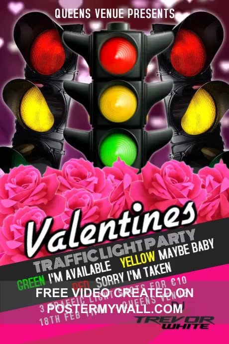 Valentines Day Traffic Light Poster | PosterMyWall