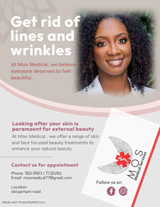 Grey and pink medspa botox flyer | PosterMyWall