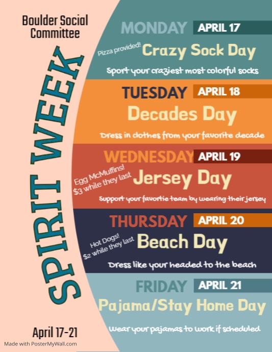 Spirit Week Flyer | PosterMyWall