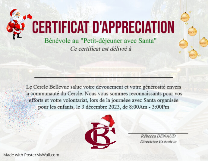 CERTIFICAT D'APPRECIATION CB | PosterMyWall
