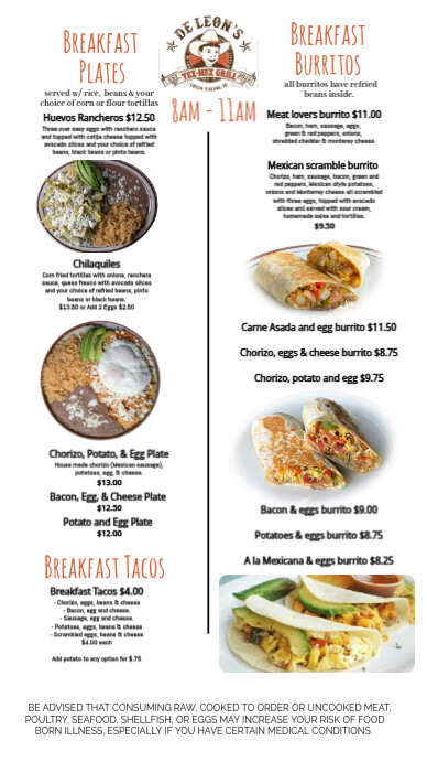 Tex-Mex menu front (1) | PosterMyWall