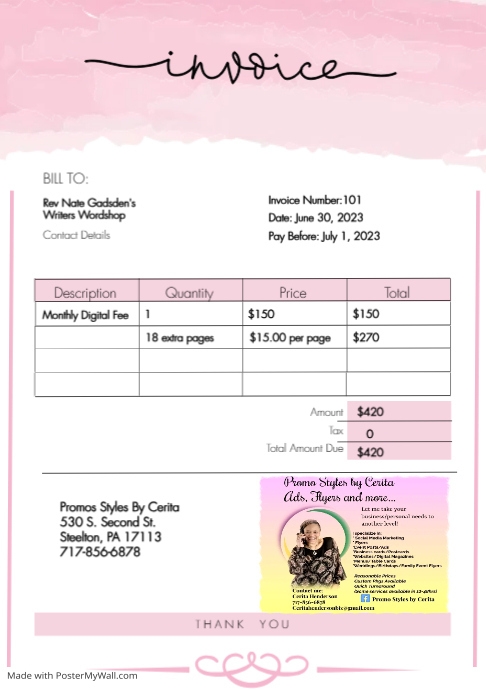 Invoice Templet | PosterMyWall