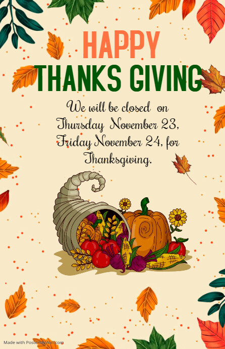 thanks giving poster | PosterMyWall