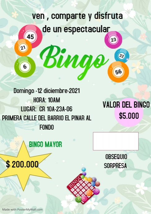 Copy of Copia de Flyers Bingo spring | PosterMyWall