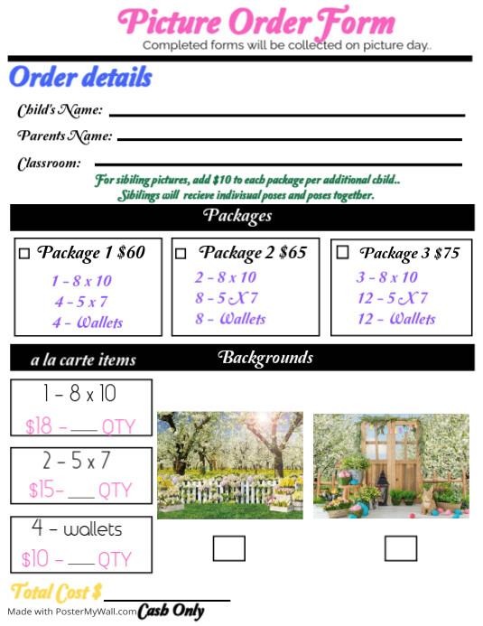 Copy of Photo Order Form | PosterMyWall