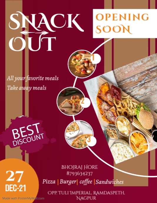 Copy of restaurant, cafe reopening poster flyer | PosterMyWall