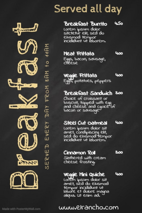 Copy of Restaurant Cafe Bar Pub Menu Template | PosterMyWall