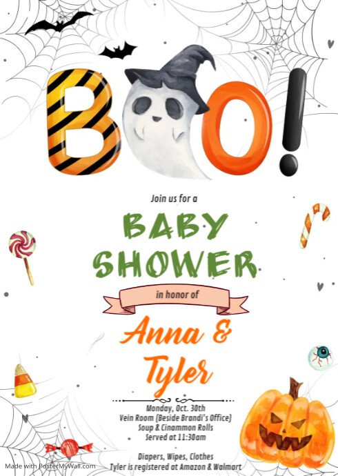 Cute boo halloween birthday | PosterMyWall
