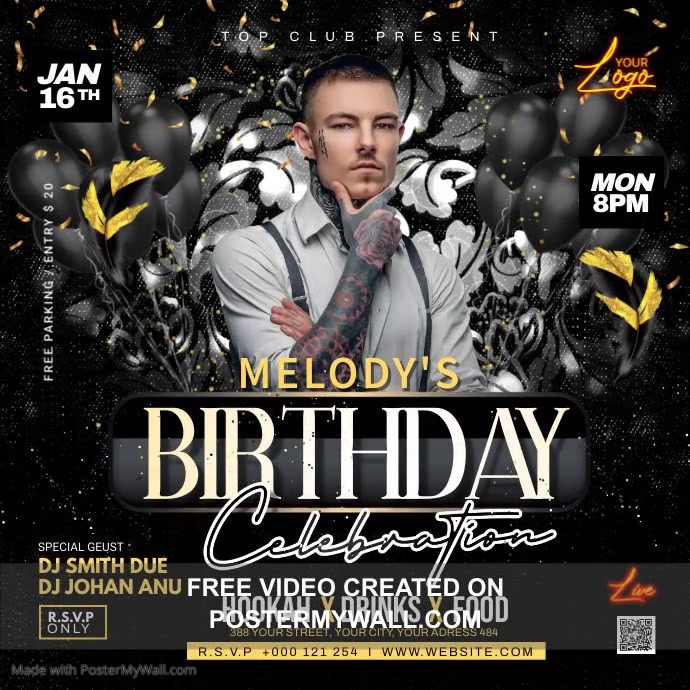 Birthday Celebration video ad | PosterMyWall