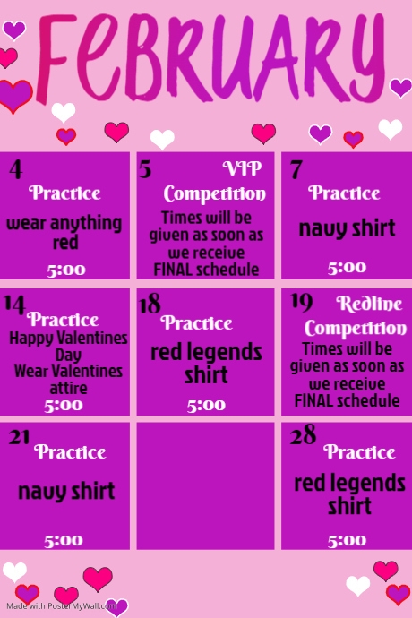 Copy of February Upcoming Events | PosterMyWall