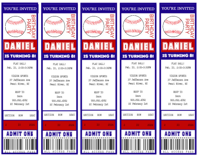 BASEBALL TICKET PARTY INVITATIONS | PosterMyWall