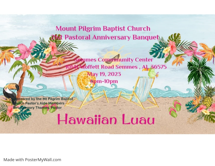 Hawaiian Luau Banner 2x6 Foot Banner (2) | PosterMyWall