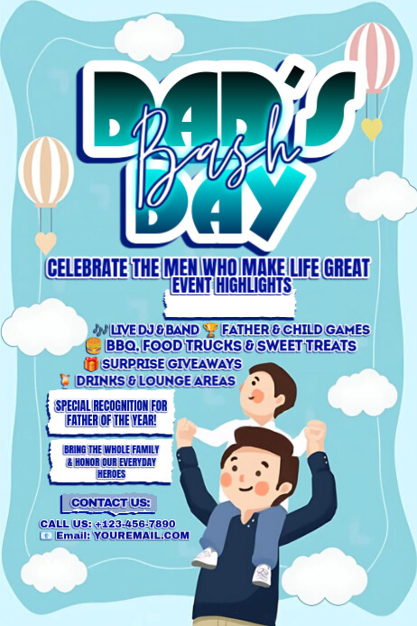 Dad’s Day Bash & Family Fun Festival Template | PosterMyWall