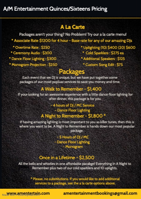 Copy of Copy of Price List Menu Card Drinks Food Offer Flyer | PosterMyWall