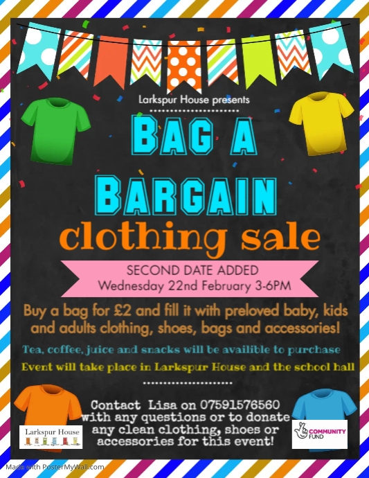 Bag a bargain clothing sale 22.02.2023 (1) | PosterMyWall