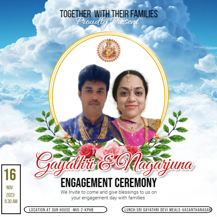 Engagement Ceremony Square Flyer or Poster | PosterMyWall