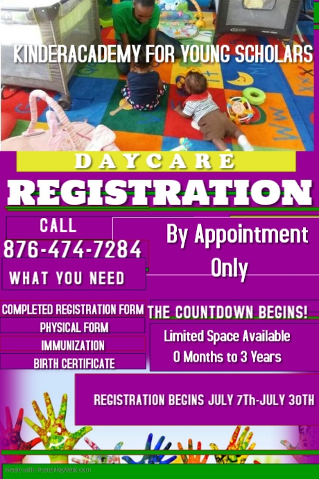 Kindergarten Registration | PosterMyWall