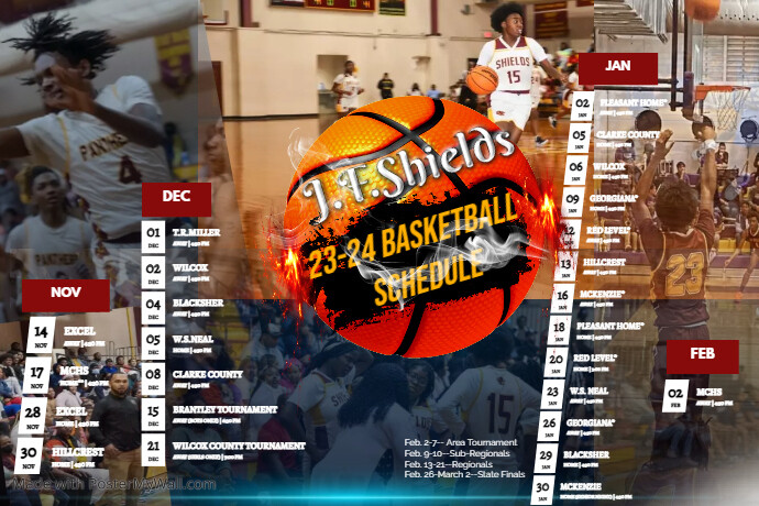 Sports Schedule Poster Template | PosterMyWall