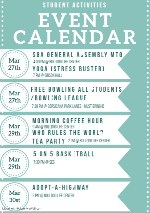 Template event calendar | PosterMyWall