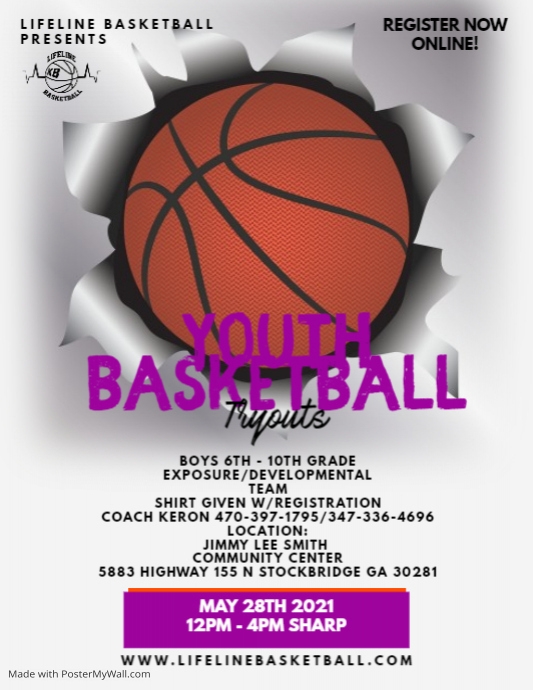 Copy of Basketball Tryouts Flyer Template | PosterMyWall