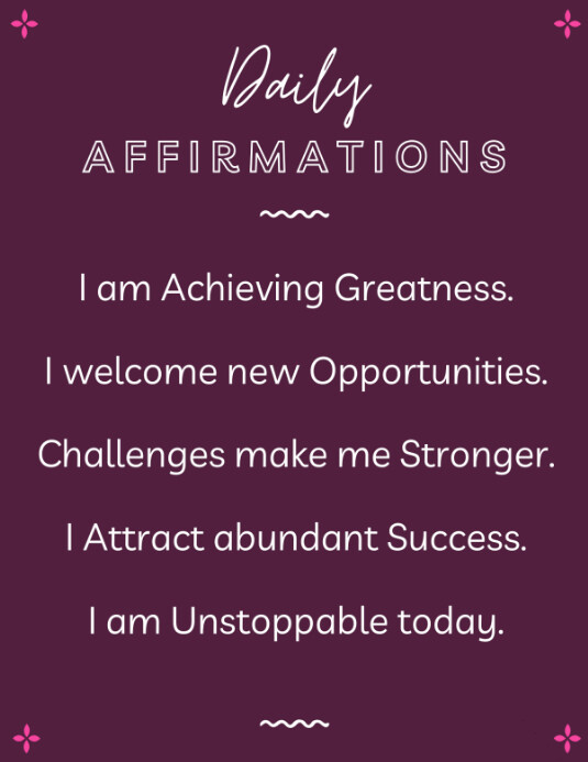Daily Affirmation Poster Banner Template | PosterMyWall