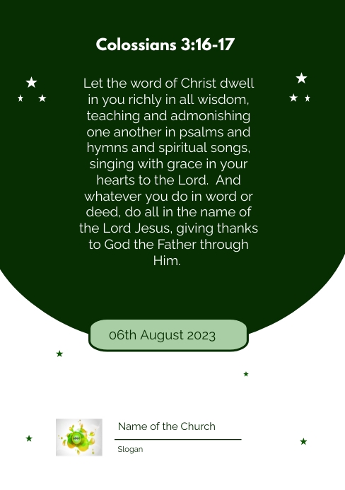 Daily Bible verse with church name (1) Template | PosterMyWall