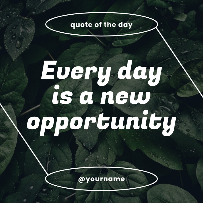 Daily Opportunity Quote Instagram Post Templat | PosterMyWall