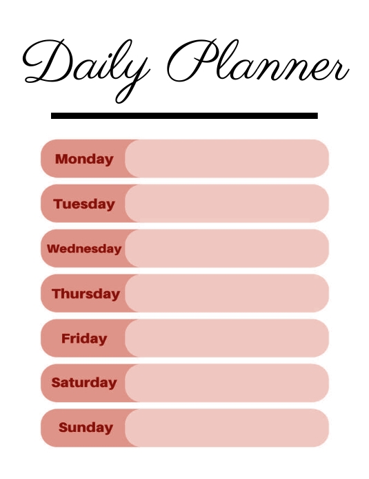 Copy of daily planner | PosterMyWall