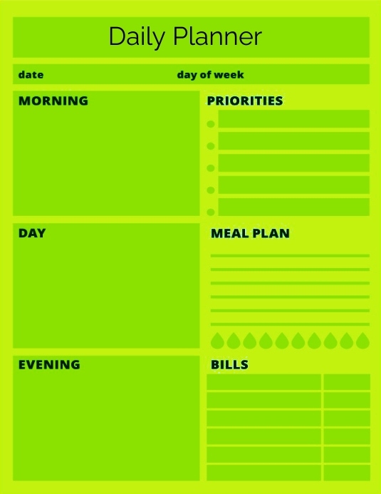 Daily Planner Template | PosterMyWall