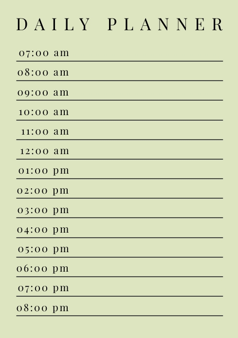 Daily Planner Template Calendar Simple | PosterMyWall