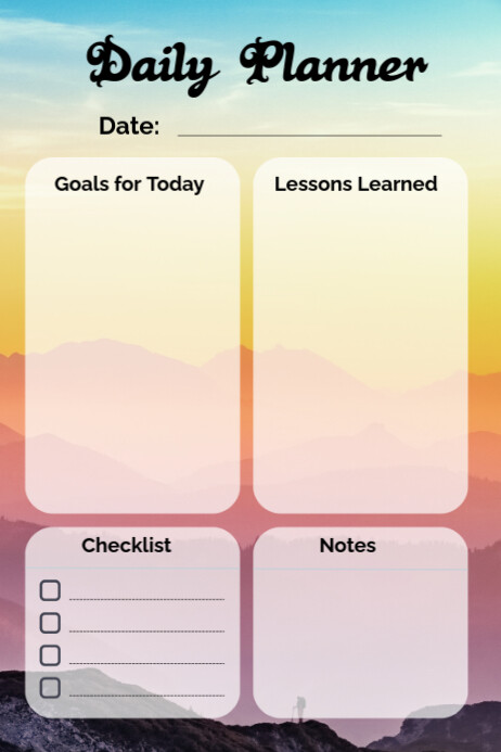 Copy of Daily Planner Template for Motivation | PosterMyWall