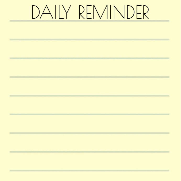 Plantilla de Daily reminder template | PosterMyWall