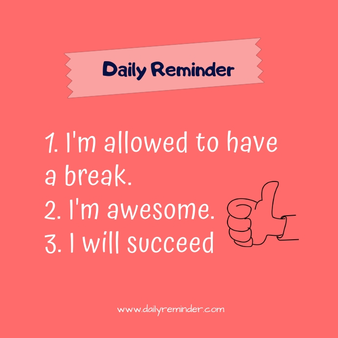 Daily Self-Care Reminder Template | PosterMyWall