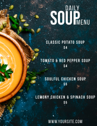 Daily Soup Menu Card Printable Flyer 2 Template | PosterMyWall
