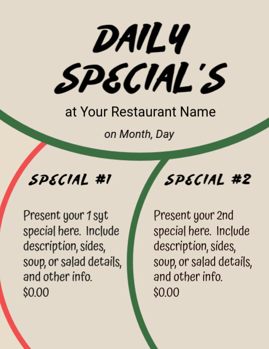Daily Specials Template | PosterMyWall