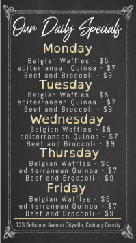 Daily Specials Menu Template | PosterMyWall