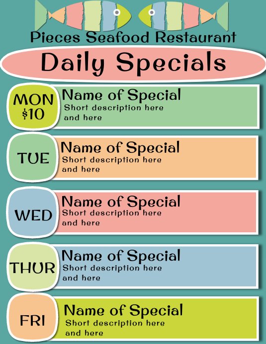 Copy of Daily Specials Menu | PosterMyWall