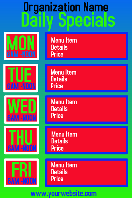 Copy of Daily Specials Menu | PosterMyWall