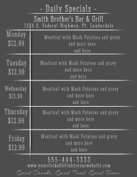 Daily Specials Menu Letter Size Template | PosterMyWall